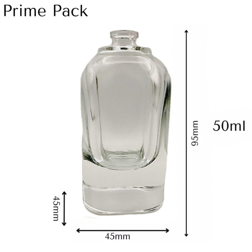 PPB16- 50: Amazing Modern Square Base Perfume Bottle 50 Ml - Prime Pack