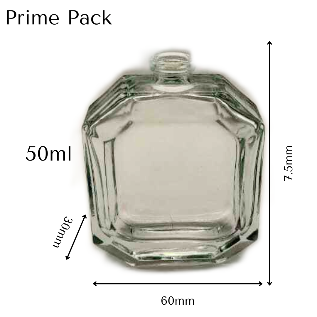 PPB21- 50: Amazing Modern Rectangle Base Perfume Bottle 50 Ml - Prime Pack